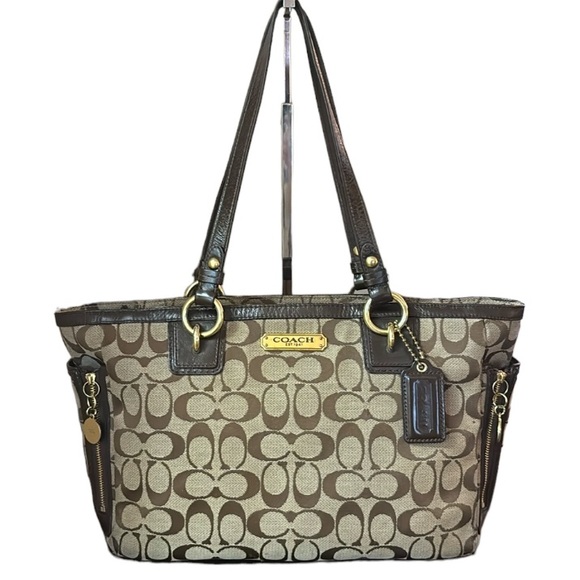 Coach | Bags | Coach Signature Side Zippers Gallery Shoulder Bag Euc ...